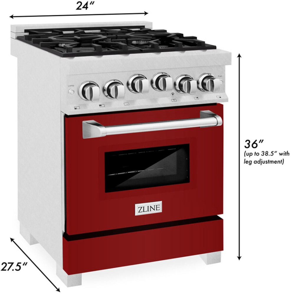 ZLINE RGSRG24 24 Inch Freestanding Gas Range with 4 Italian Sealed ...