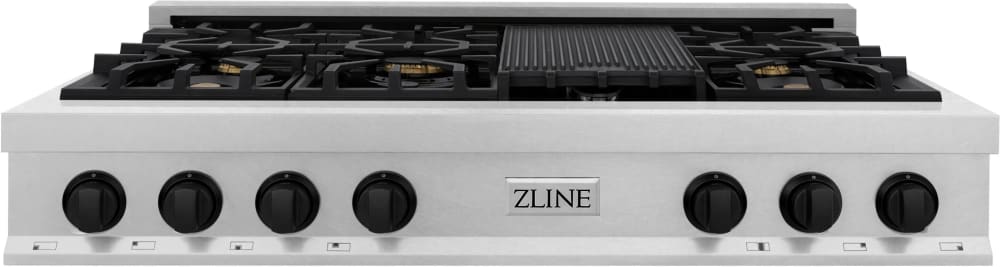 ZLINE RTSZ48MB 48 Inch Gas Rangetop with 7 Sealed Burners, 18,000 BTU ...