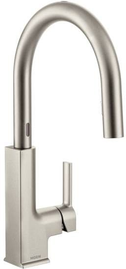 Moen S72308ESRS Single Handle Pull Down Kitchen Faucet with 9 Inch ...