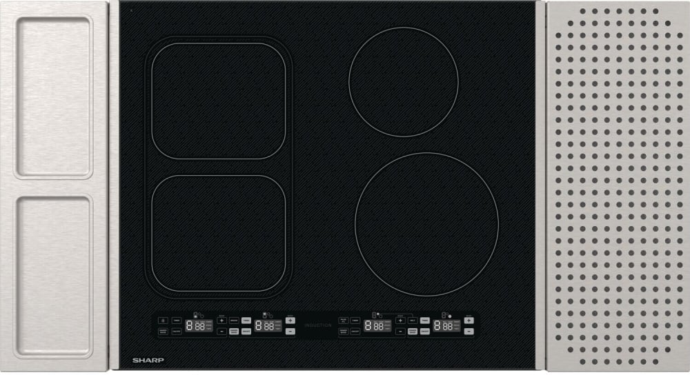 Sharp SCH2443GB 24 Inch Induction Cooktop with 4 Cooking Zones, Bridge ...