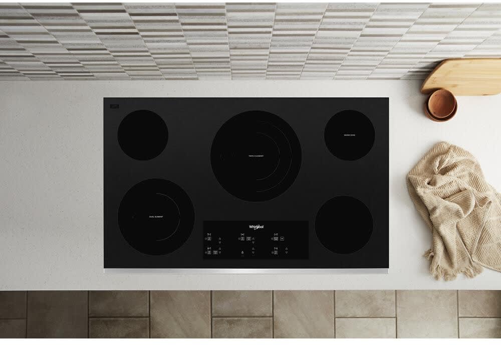 Whirlpool WCE97US6KS 36 Inch Smoothtop Electric Cooktop with 5 Radiant ...