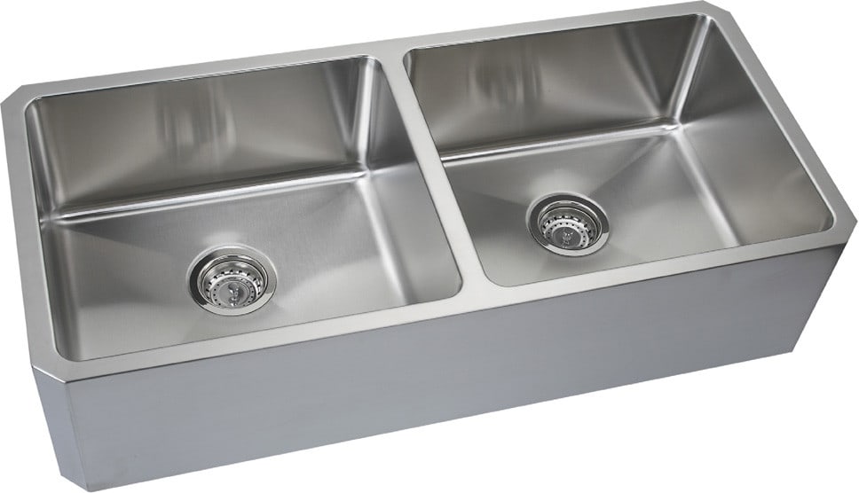 Hamat SFA3860 39 Inch Undermount Double Bowl Stainless Steel Apron Sink ...
