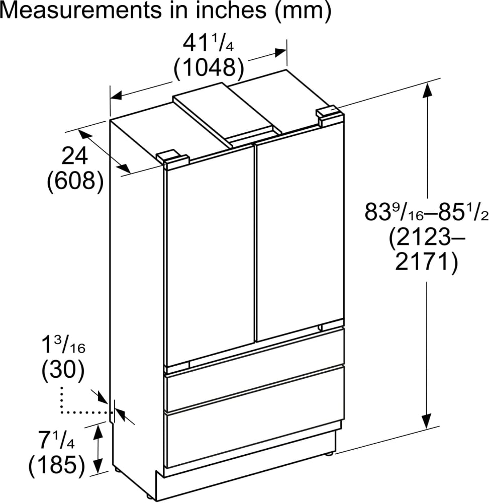Thermador T42IT100NP 42 Inch Panel Ready Built-In 4-Door French Door ...