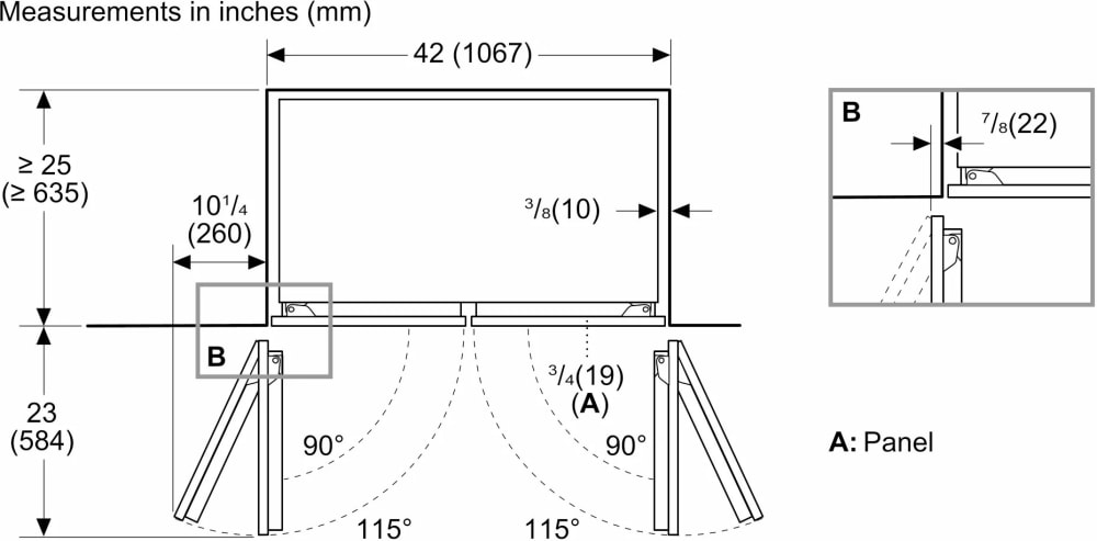 Thermador T42IT100NP 42 Inch Panel Ready Built-In 4-Door French Door ...