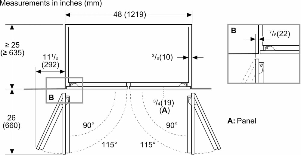 Thermador T48IT100NP 48 Inch Panel Ready Built-In 6-Door French Door ...