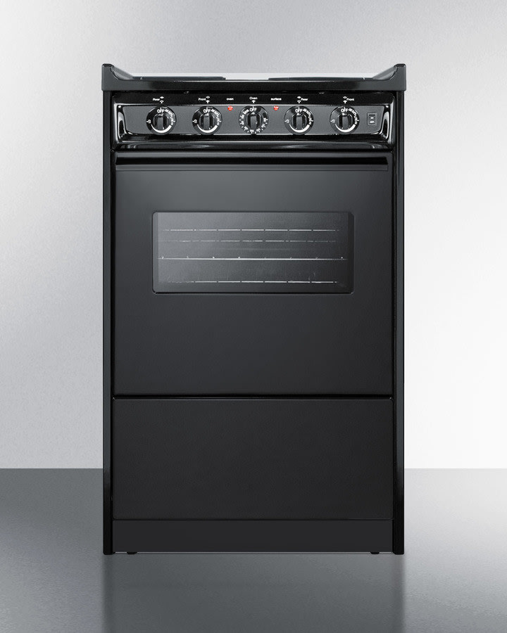 Summit TEM110CRW 20 Inch Slide-In Electric Range with Oven Window, 4 ...