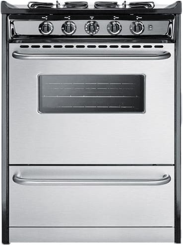 Summit TNM61027BFRWY 24 Inch Slide-in Gas Range with 4 Sealed Burners ...