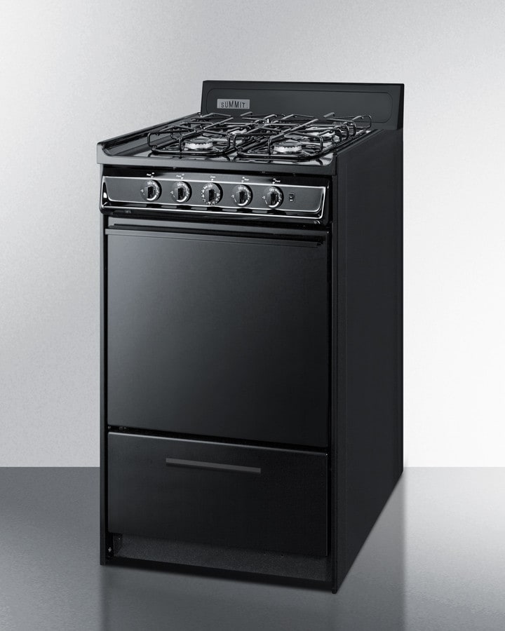 Summit TTM1107CS 20 Inch Freestanding Gas Range with 4 Sealed Burners ...