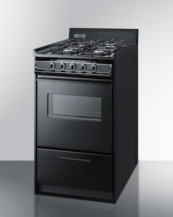 Summit TTM1107CSW 20 Inch Freestanding Gas Range with 4 Sealed Burners ...