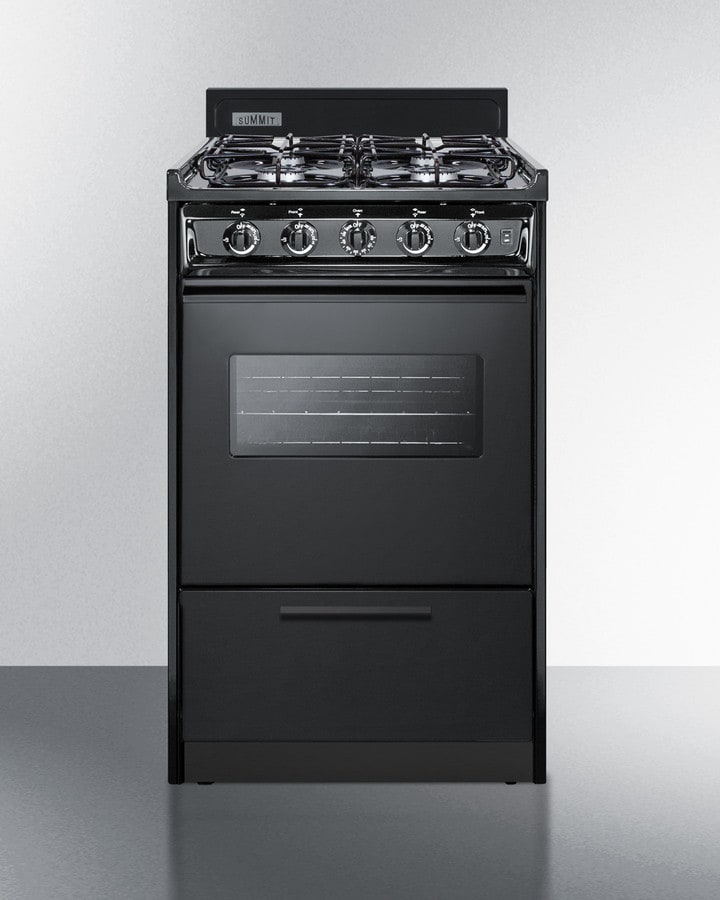 Summit TTM1107CSW 20 Inch Freestanding Gas Range with 4 Sealed Burners ...