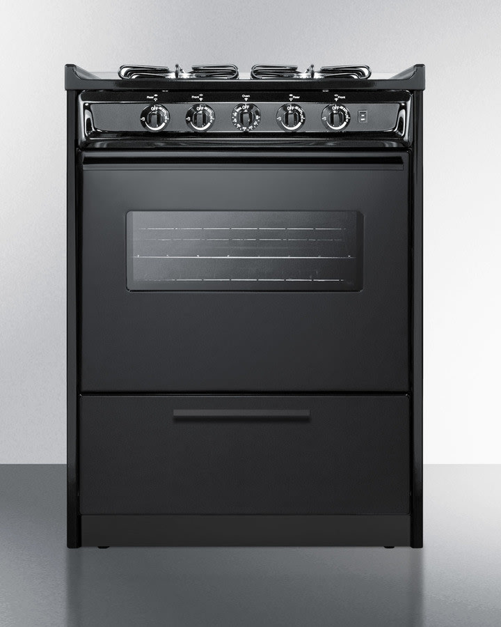 Summit TTM6107CRSW 24 Inch Slide-In Gas Range with 4 Sealed Burners, 2. ...