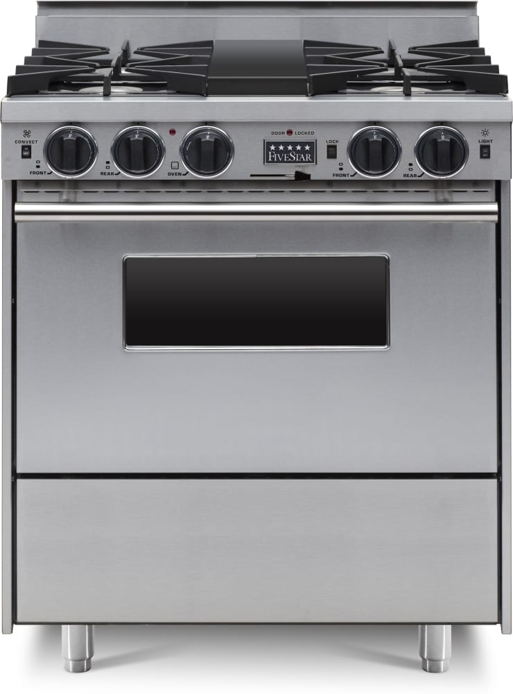 FiveStar TTN276BW 30 Inch Freestanding Dual Fuel Range with 4 Open ...