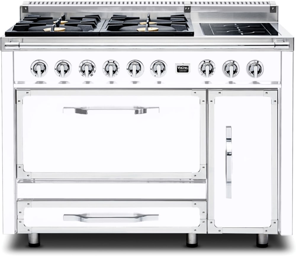 Viking TVDR4814IWH 48 Inch Freestanding Gas Range with 4 Sealed Burners ...