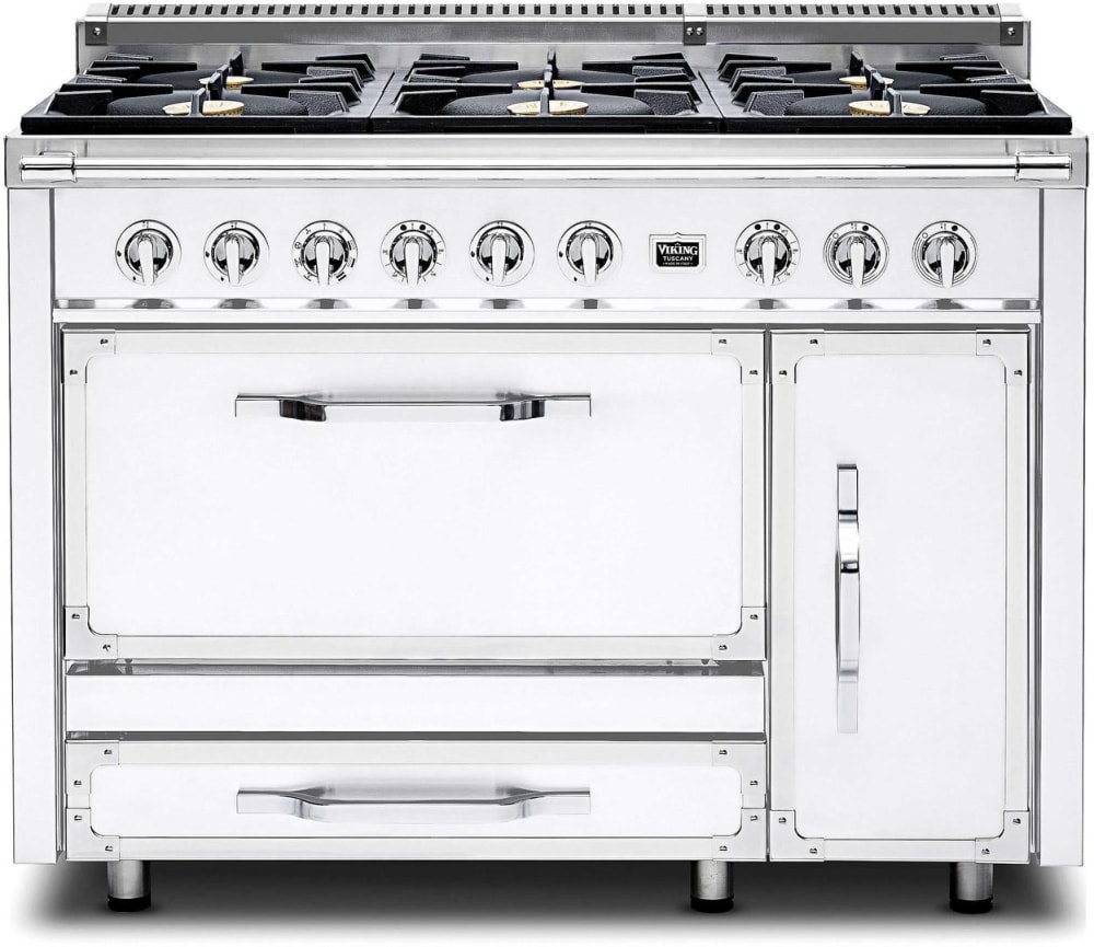Viking TVDR4816BAW 48 Inch Freestanding Dual Fuel Range with 6 Sealed ...