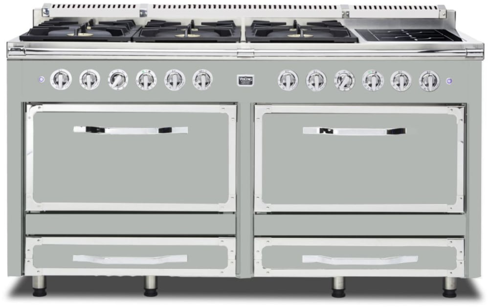 Viking TVDR6616IAG 66 Inch Freestanding Dual Fuel Range with 6 Sealed ...