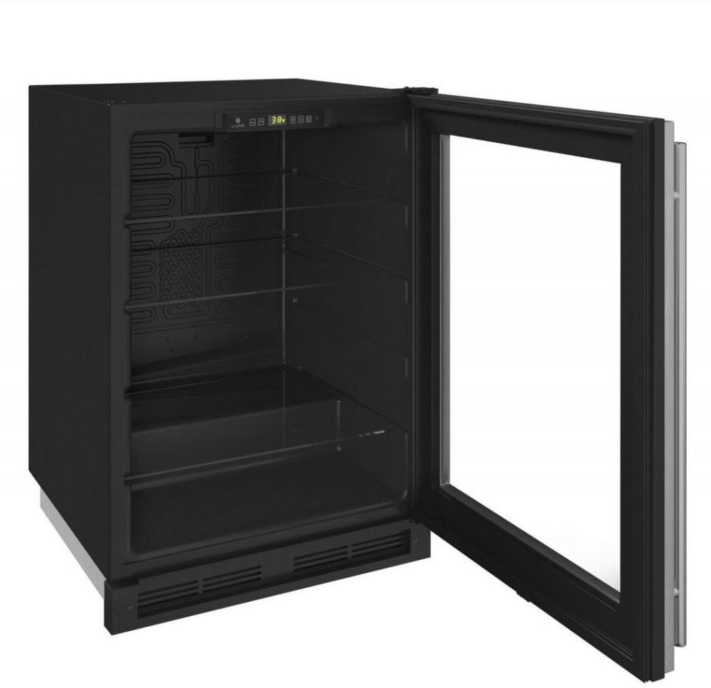 U-Line U1224RGLINT00A 24 Inch Built-In Compact Glass Door Refrigerator ...