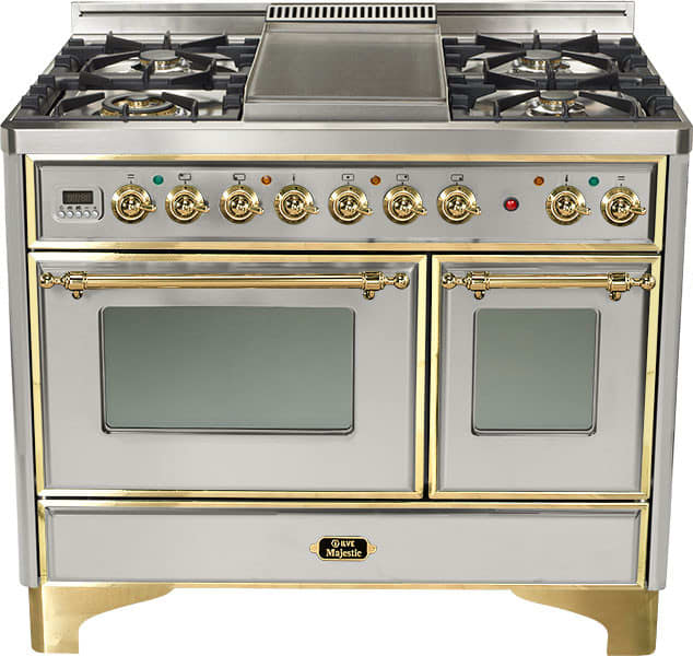 Ilve UMD1006DMPI 40 Inch Freestanding Dual-Fuel Range with 6 Sealed ...