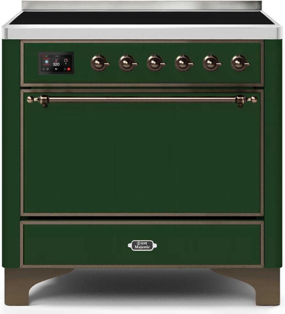 Ilve UMI09QNS3EGB 36 Inch Freestanding Induction Range with 5 Elements ...
