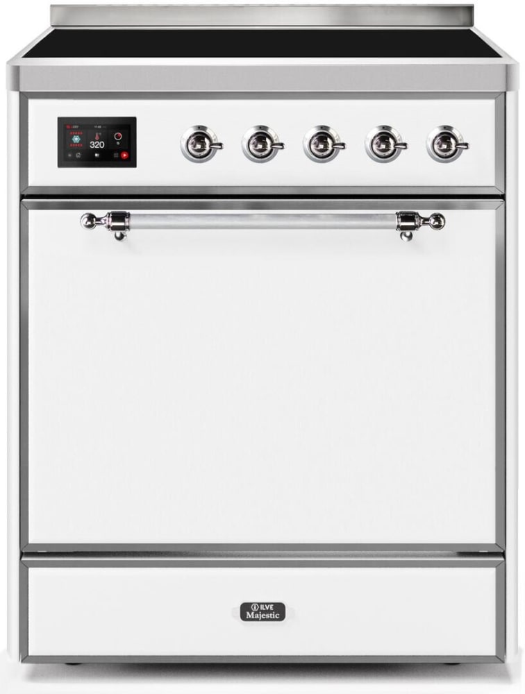 Ilve UMI30QNE3WHC 30 Inch Freestanding Induction Range with 4 Elements ...