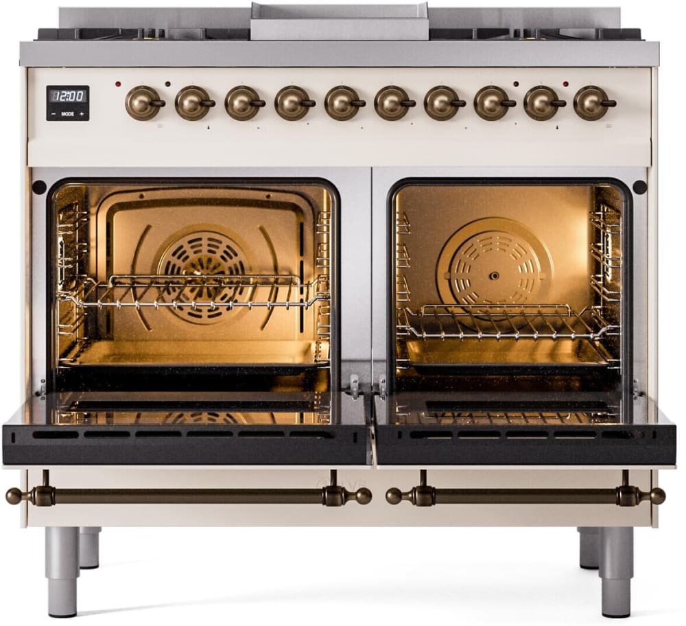 Ilve UPD40FNMPAWB 40 Inch Freestanding Dual Fuel Range with 6 Sealed ...