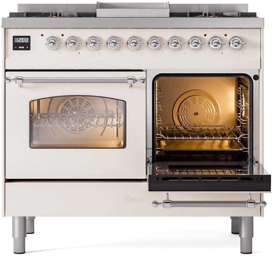 Ilve UPD40FNMPAWC 40 Inch Freestanding Dual Fuel Range with 6 Sealed ...