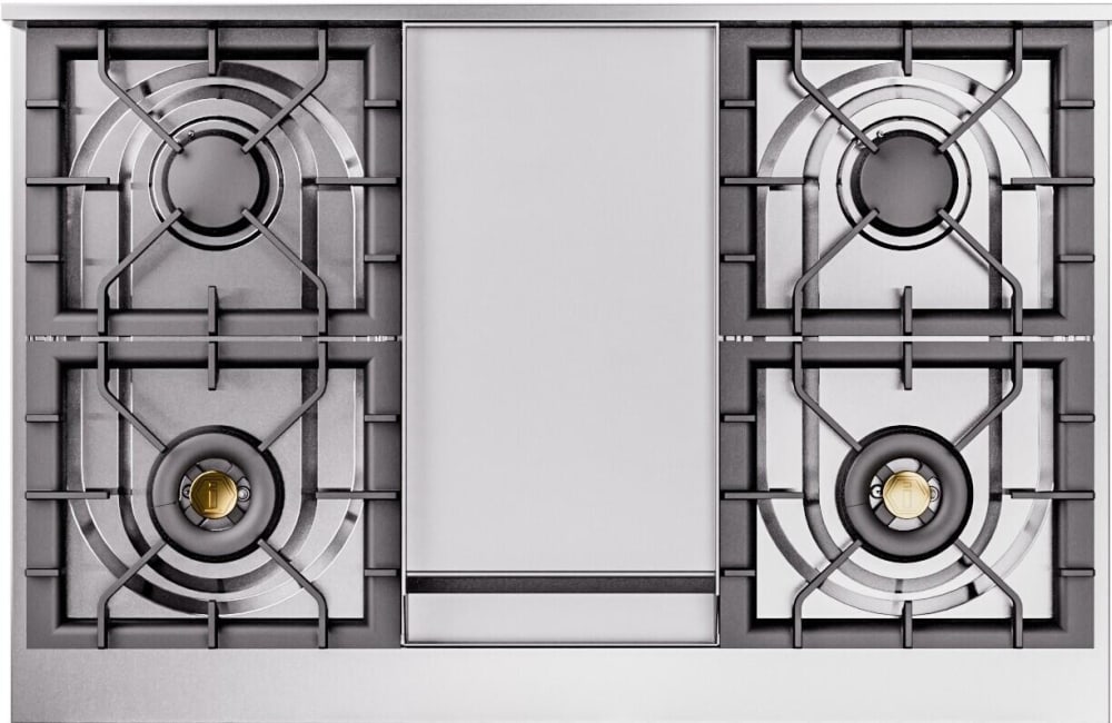 Ilve UPD40FNMPAWG 40 Inch Freestanding Dual Fuel Range with 6 Sealed ...