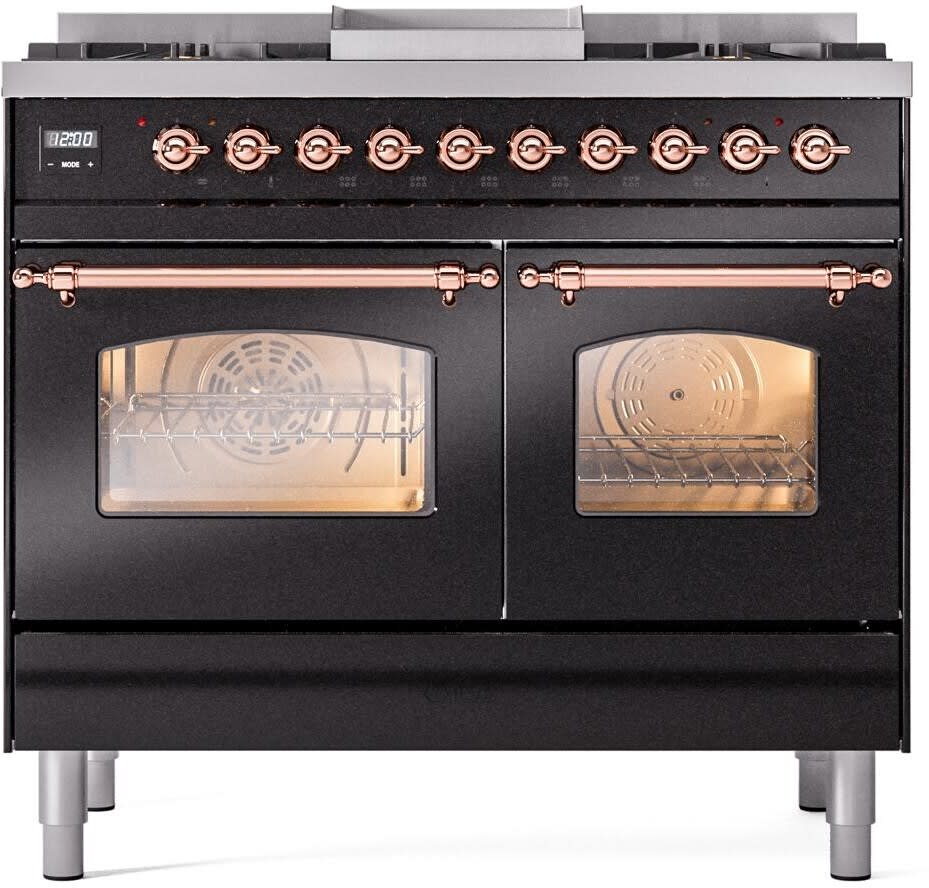 Ilve UPD40FNMPBKP 40 Inch Freestanding Dual Fuel Range with 6 Sealed ...