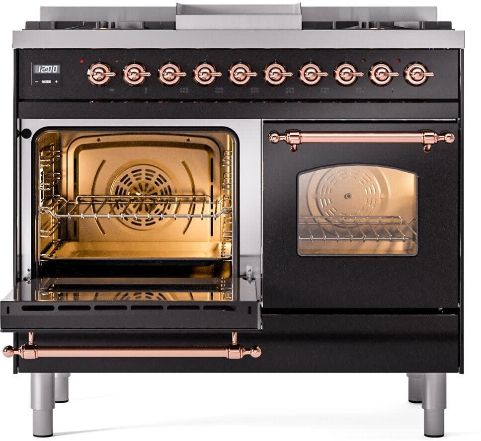 Ilve UPD40FNMPBKP 40 Inch Freestanding Dual Fuel Range with 6 Sealed ...