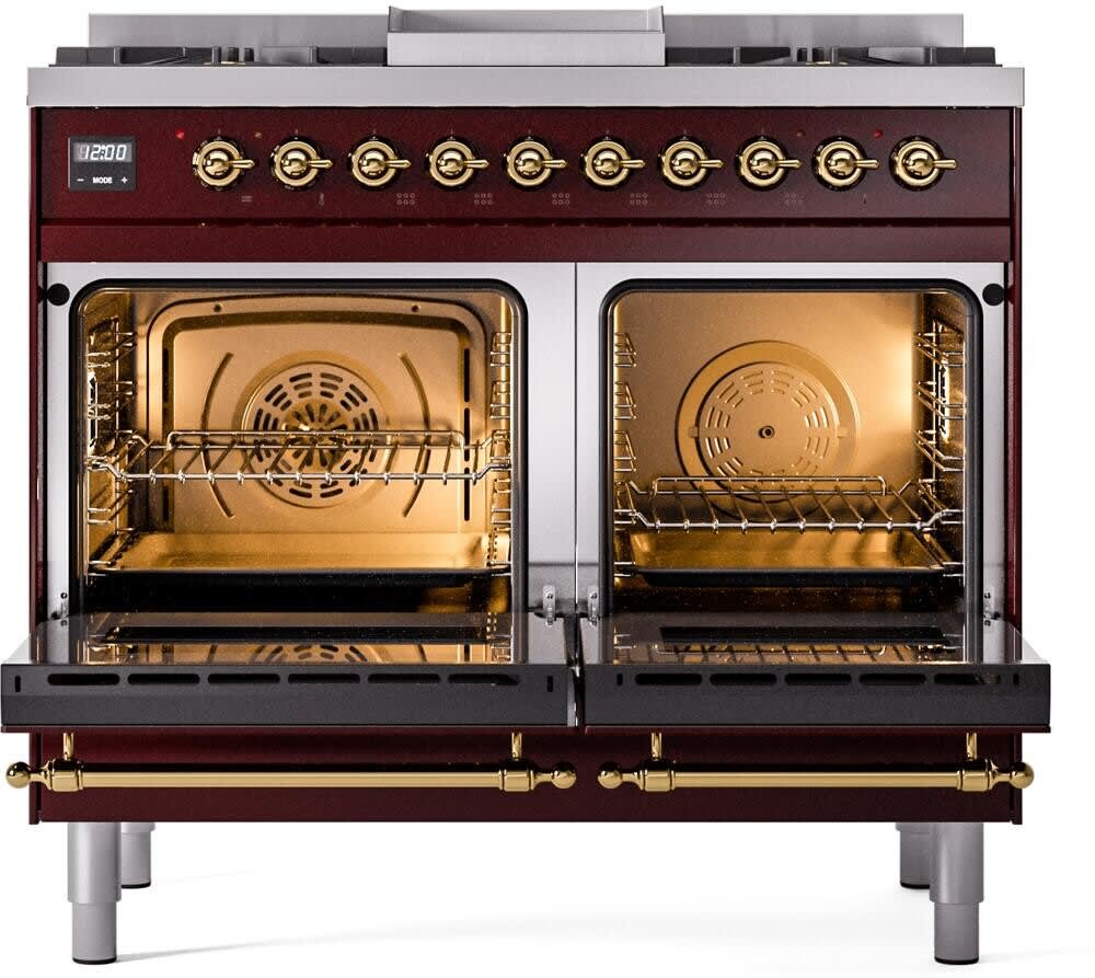 Ilve UPD40FNMPBUG 40 Inch Freestanding Dual Fuel Range with 6 Sealed ...