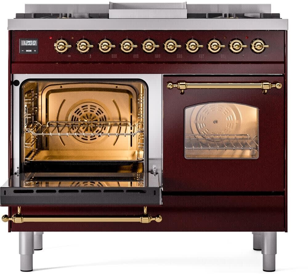 Ilve UPD40FNMPBUG 40 Inch Freestanding Dual Fuel Range with 6 Sealed ...