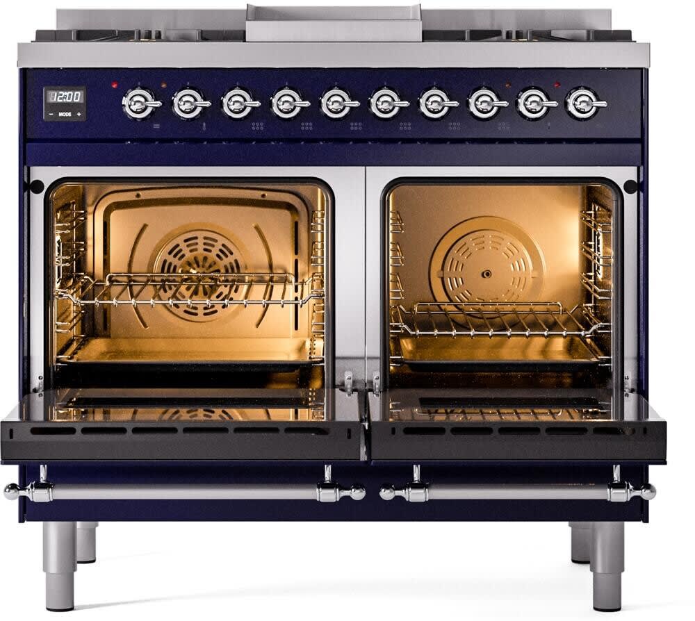 Ilve UPD40FNMPMBC 40 Inch Freestanding Dual Fuel Range with 6 Sealed ...