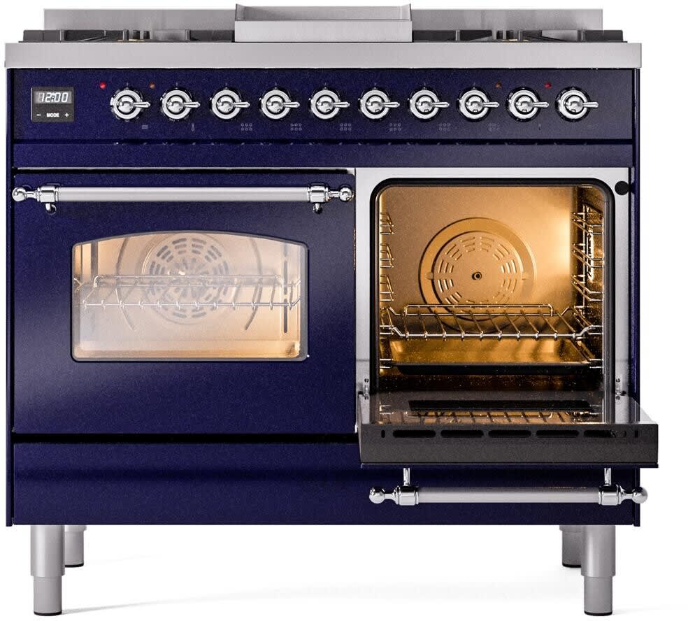 Ilve UPD40FNMPMBC 40 Inch Freestanding Dual Fuel Range with 6 Sealed ...