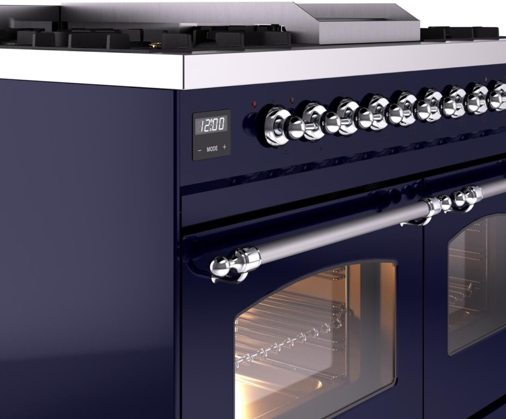 Ilve UPD40FNMPMBC 40 Inch Freestanding Dual Fuel Range with 6 Sealed ...