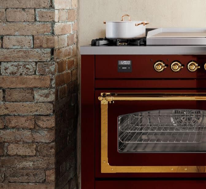 Ilve UPD40FNMPWHG 40 Inch Freestanding Dual Fuel Range with 6 Sealed ...