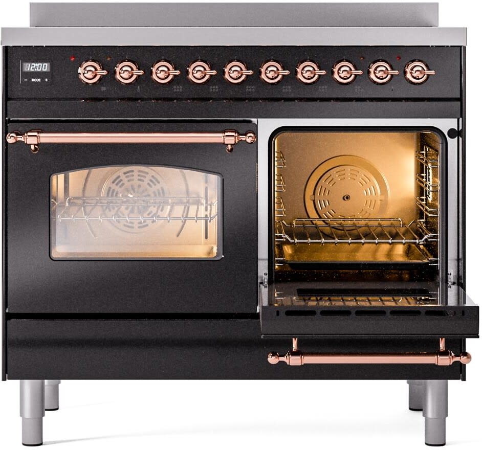 Ilve UPDI406NMPBKP 40 Inch Freestanding Electric Induction Range with 6 ...