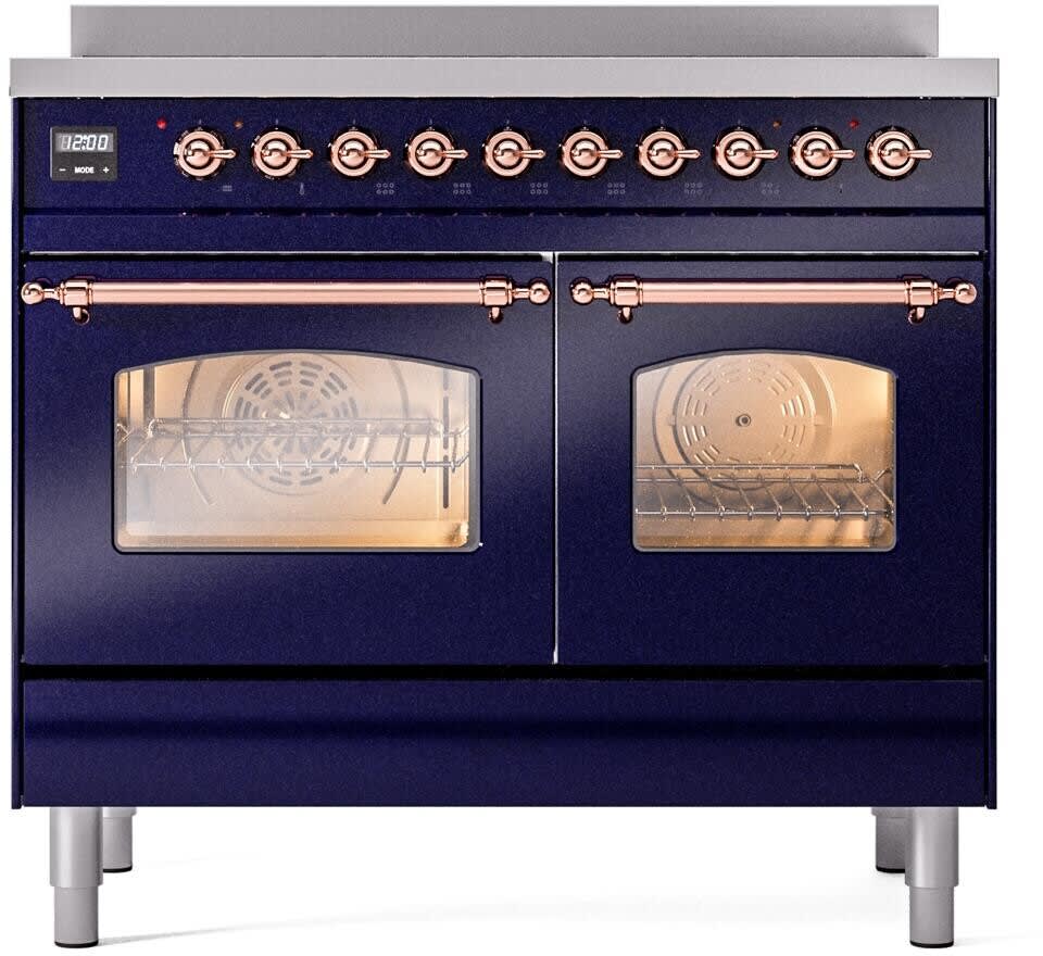 Ilve UPDI406NMPMBP 40 Inch Freestanding Electric Induction Range with 6 ...