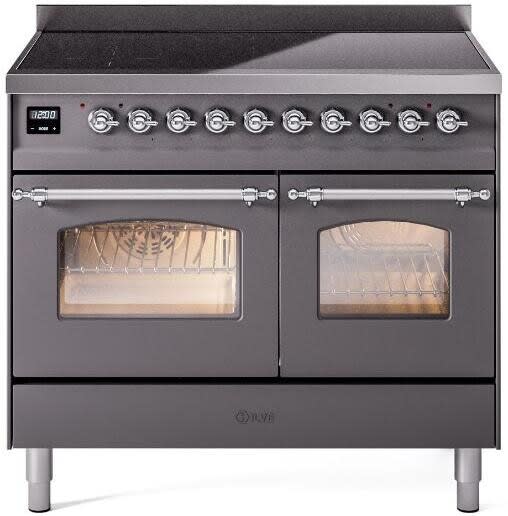 Ilve UPDI406NMPMGC 40 Inch Freestanding Electric Induction Range with 6 ...
