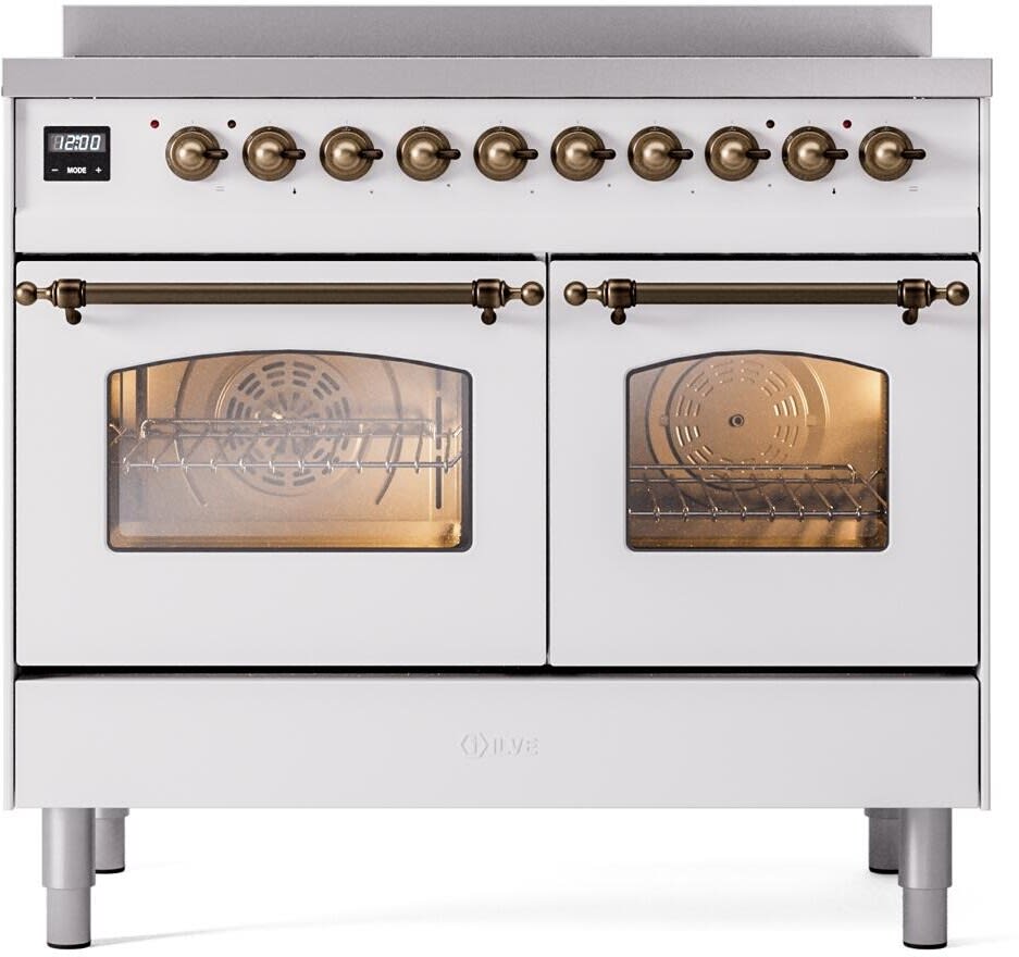 Ilve UPDI406NMPWHB 40 Inch Freestanding Electric Induction Range with 6 ...