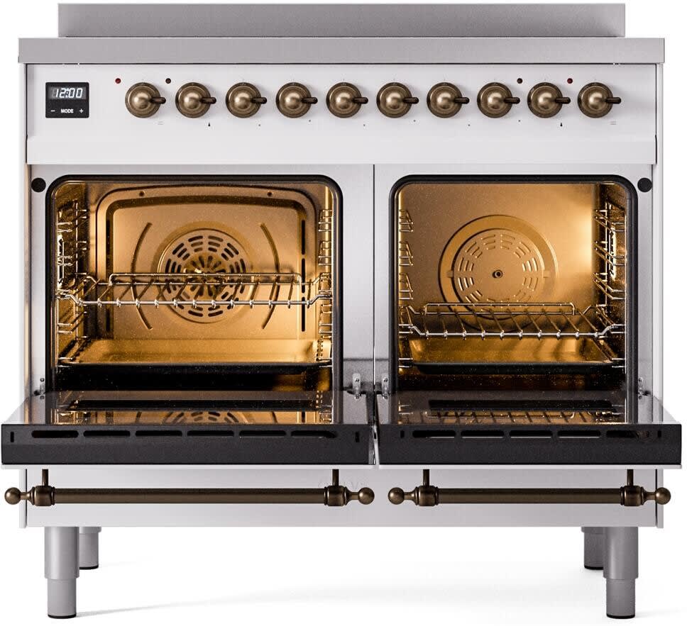 Ilve UPDI406NMPWHB 40 Inch Freestanding Electric Induction Range with 6 ...