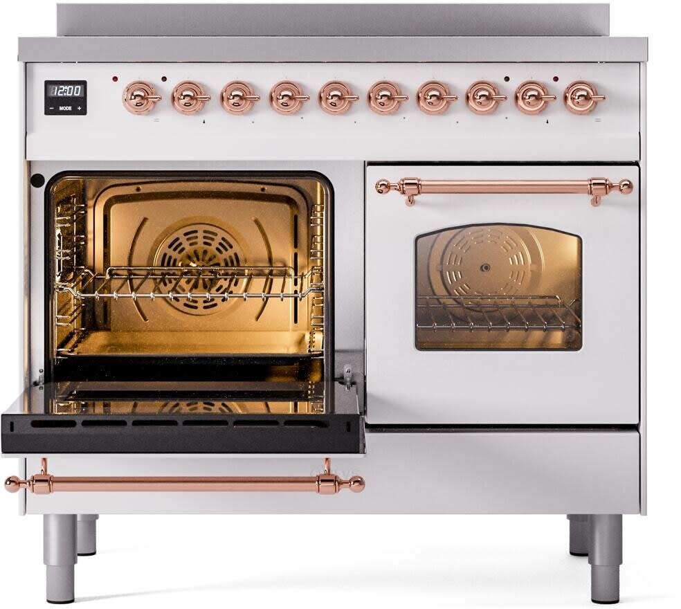 Ilve UPDI406NMPWHP 40 Inch Freestanding Electric Induction Range with 6 ...