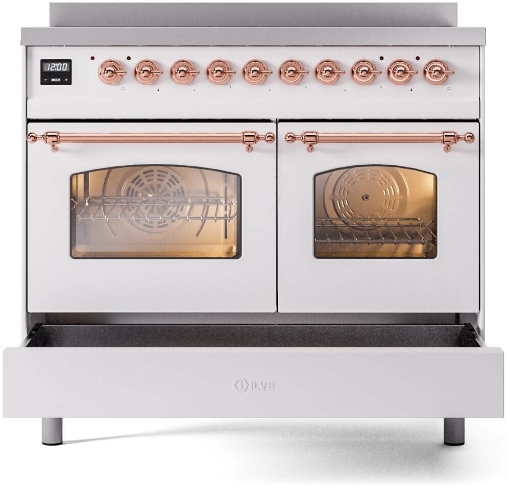 Ilve UPDI406NMPWHP 40 Inch Freestanding Induction Range with 6 Elements ...