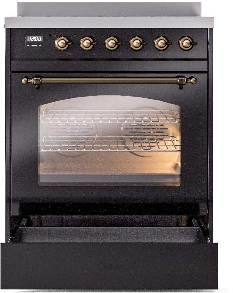 Ilve UPI304NMPBKB 30 Inch Freestanding Induction Range with 4 Elements ...