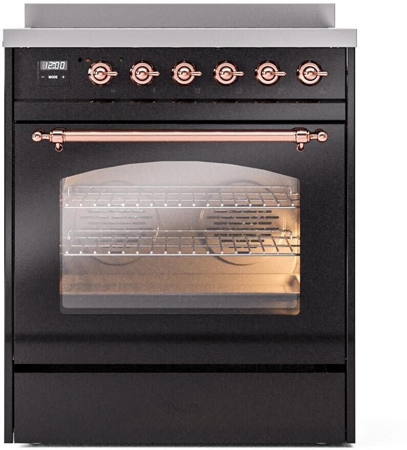 Ilve UPI304NMPBKP 30 Inch Freestanding Induction Range with 4 Elements ...