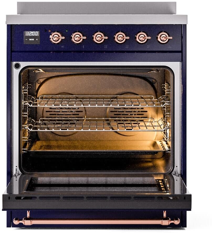 Ilve UPI304NMPMBP 30 Inch Freestanding Induction Range with 4 Elements ...