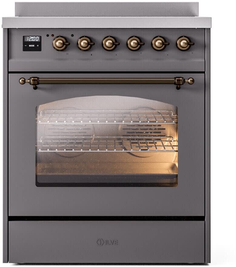 Ilve UPI304NMPMGB 30 Inch Freestanding Induction Range with 4 Elements ...