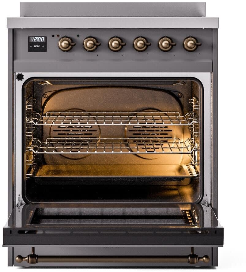 Ilve UPI304NMPMGB 30 Inch Freestanding Induction Range with 4 Elements ...