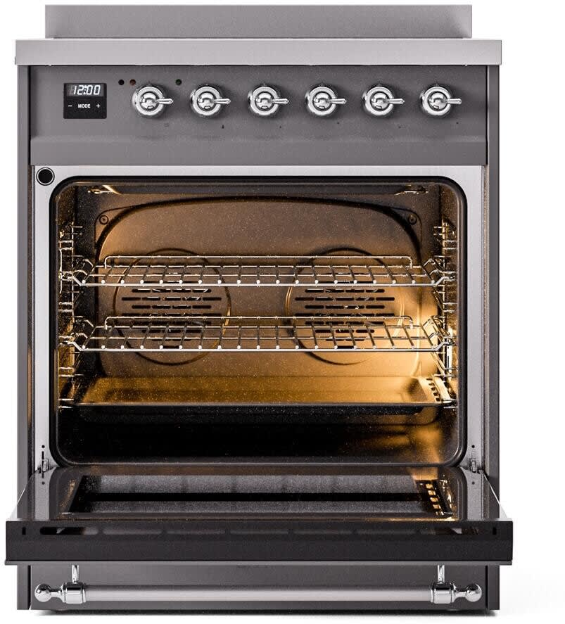 Ilve UPI304NMPMGC 30 Inch Freestanding Induction Range with 4 Elements ...