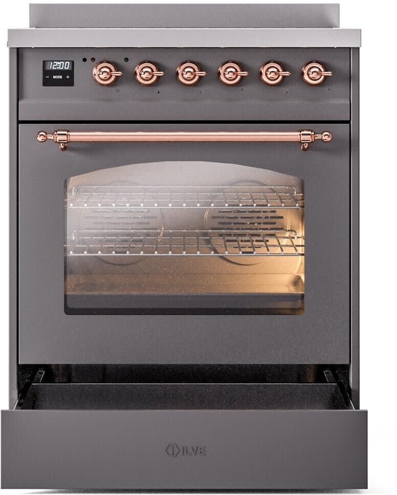 Ilve UPI304NMPMGP 30 Inch Freestanding Induction Range with 4 Elements ...