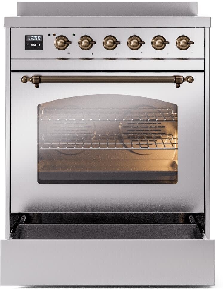 Ilve UPI304NMPSSB 30 Inch Freestanding Induction Range with 4 Elements ...