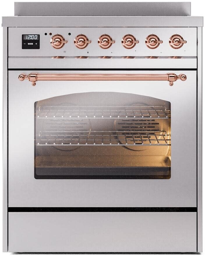 Ilve UPI304NMPSSP 30 Inch Freestanding Induction Range with 4 Elements ...